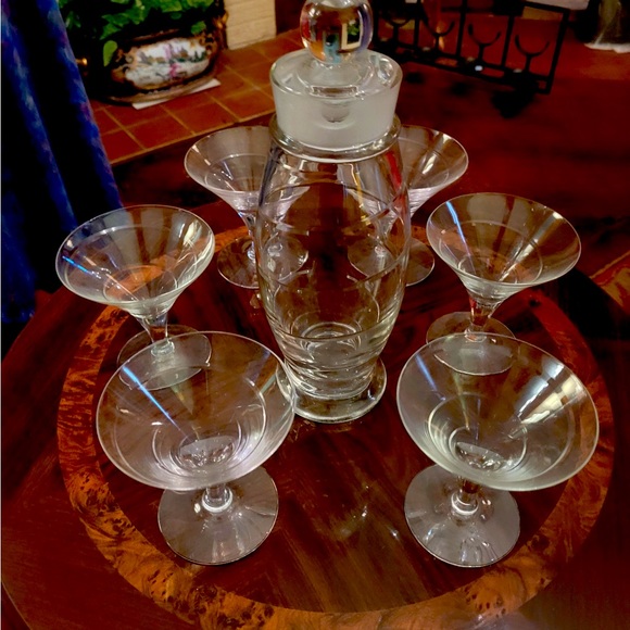 Dining | Vintage Cambridge Glass Co Rondo Martini Set | Poshmark